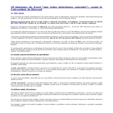 Slideshare 7 trucos excel | PDF