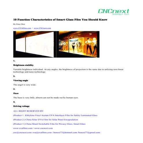10 function characteristics of smart glass film you should know | PDF