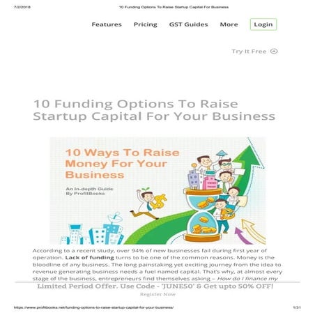 10 funding options to raise startup capital for business | PDF | Angel ...