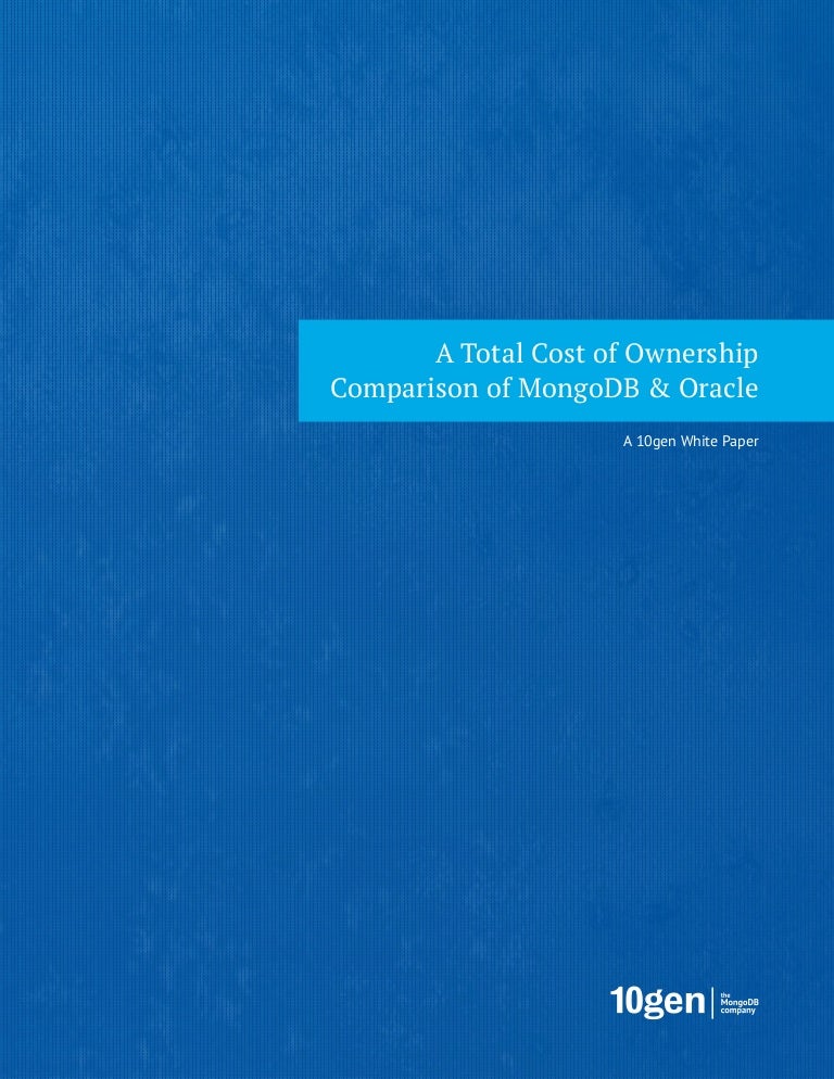 Tco Comparison Mongodb And Oracle