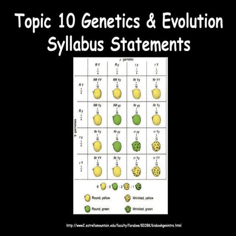 10 genetics & evolution syllabus statements | PPT