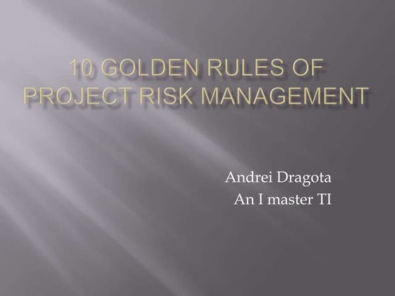 Ateet Kapadia | Simple Tips for Project Risk Management Techniques | PPT