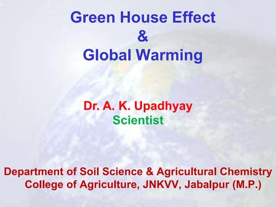 Greenhouse effect (Global Warming) ppt | PPTX