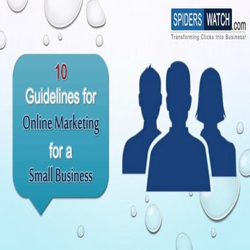 Guidelines For Online Marketing For A Small Business | PPTX
