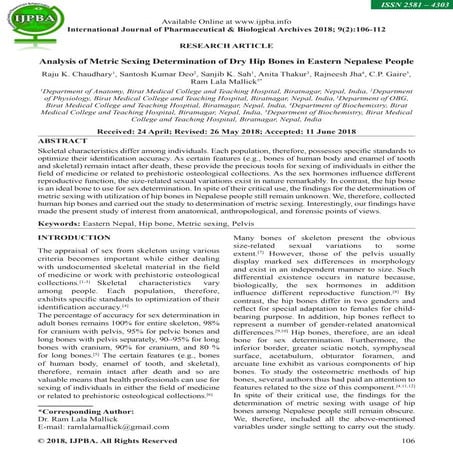 Sex Determination Using Anthropometric Methods Pptx 2593