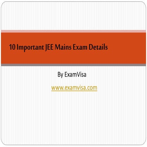 10 important jee mains exam details | PPT