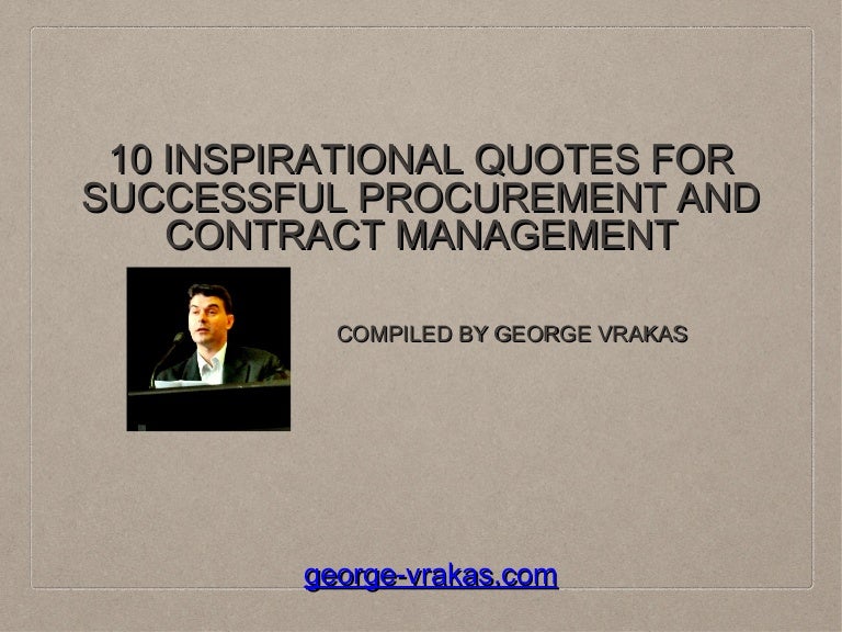10 inspirational quotes for successful Procurement and Contract Manag…
