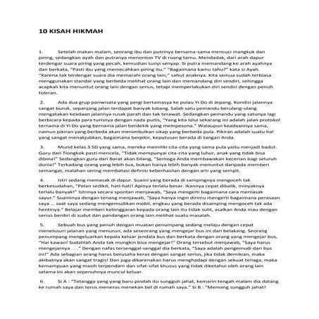 10 kisah hikmah | DOCX