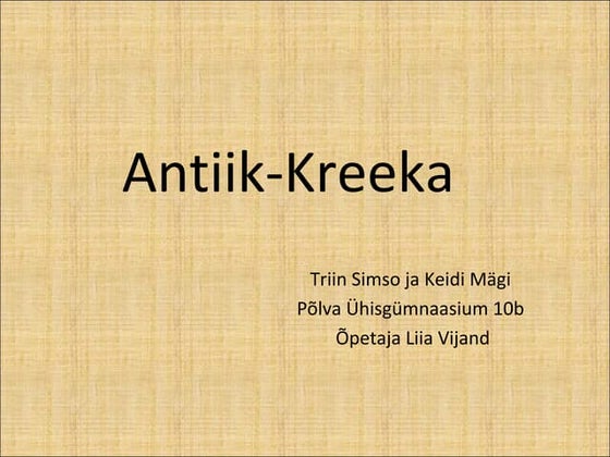 Vana-Kreeka linnriigid | PPT