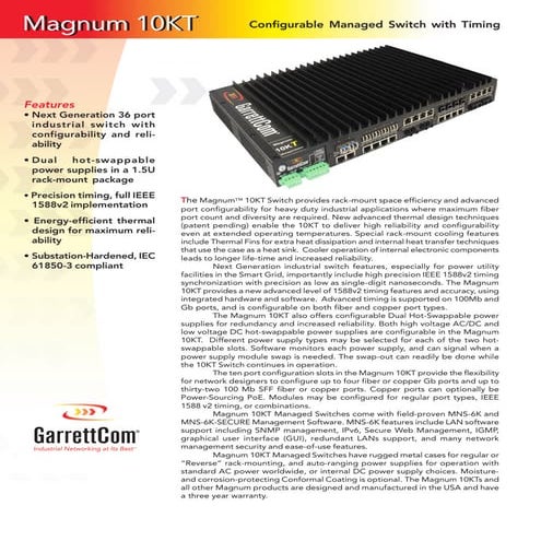 GarrettCom 10KT Substation Switch Now Available | PDF | Computer ...