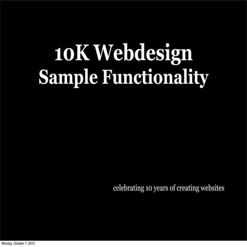 10K Webdesign Sample Functionality | PDF | Web Development | Internet