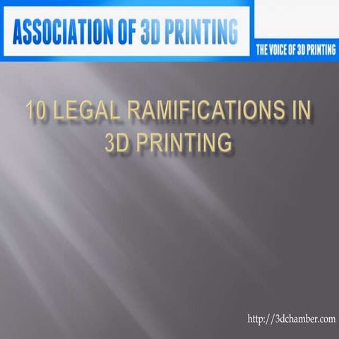 10 Legal Questions About 3D Printing | PPT