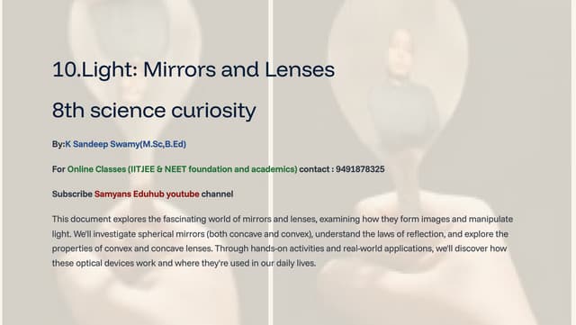 Discussion about Lens and its different uses | PPTX