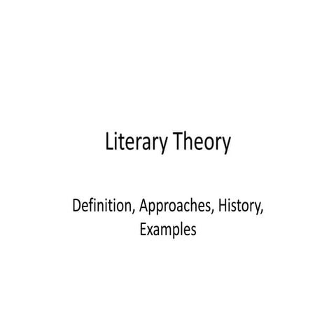 10_Literary_Theory.ppt | Poetry | Books and Literature