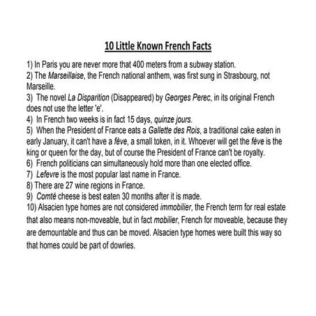 10 little known french facts | DOCX