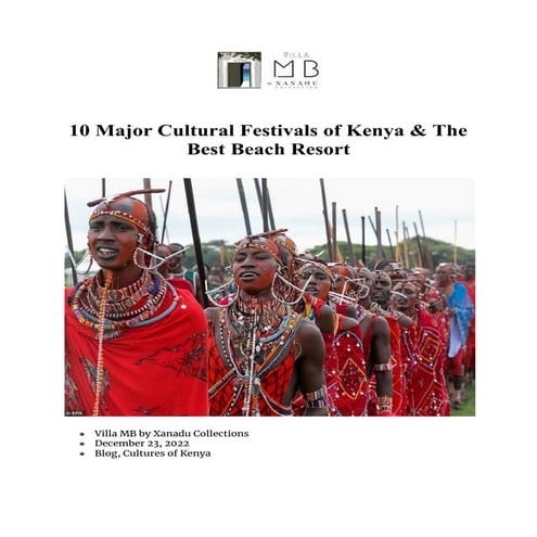 10 Major Cultural Festivals of Kenya & The Best Beach Resort | PDF