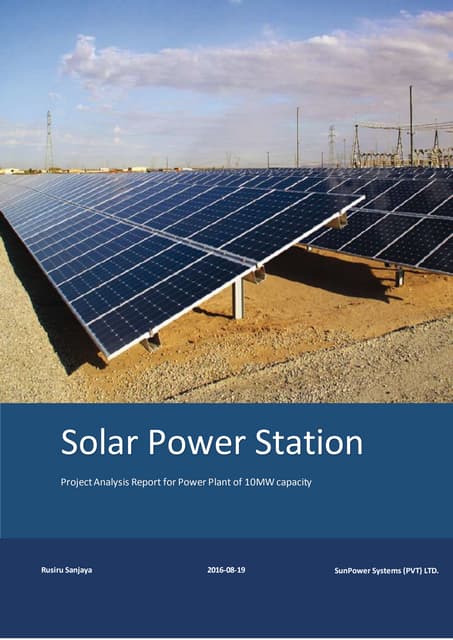 1 MW solar Power plant project Scheduling and Tracking | PPTX