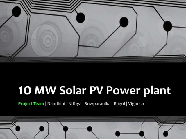 1 MW solar Power plant project Scheduling and Tracking | PPTX
