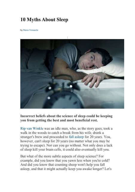 Importance of sleep | PPT