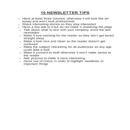 10 newsletter tips | PDF