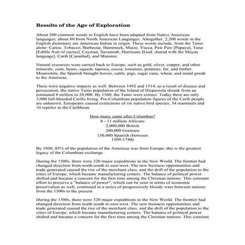 10 new world and columbian exchange reading | DOC