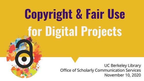 Copyright & Fair Use for Digital Projects: Workflow | PDF