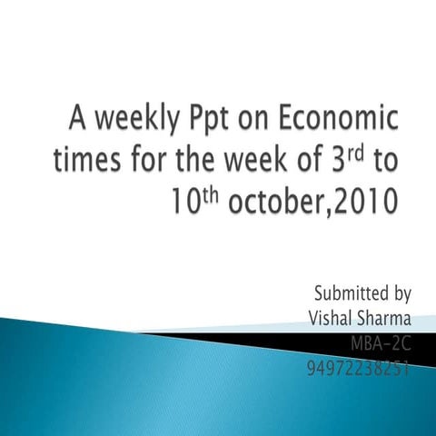 WEEKLY NEWS | PPTX | Commodities | Economy