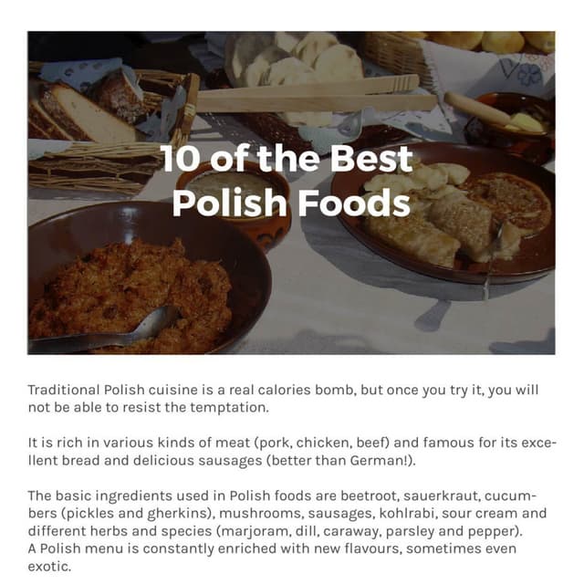 10 of the best polish foods | PDF