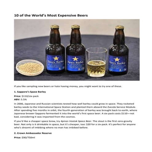10 of the world’s most expensive beers | PDF