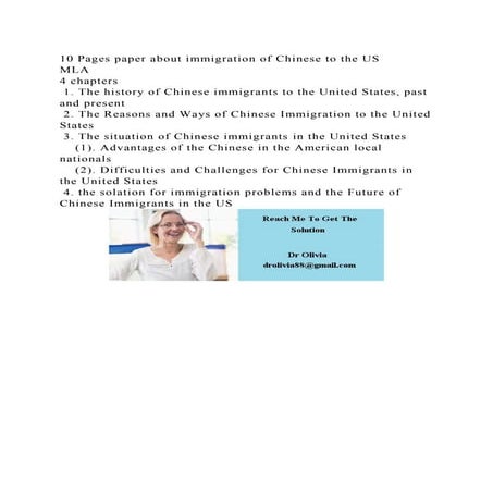 10 Pages paper about immigration of Chinese to the USMLA4 chapte.docx