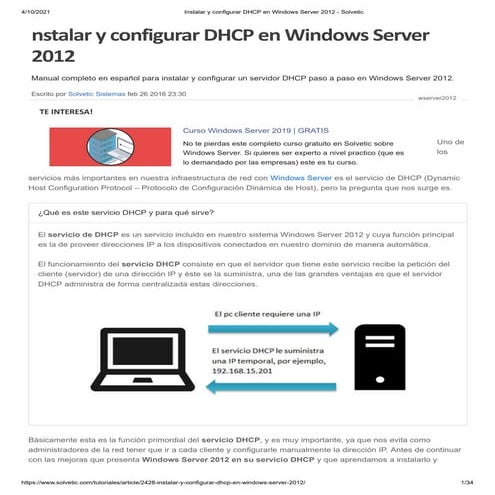 Instalacin Y Configuracin Del Servicio Dhcp En Windows