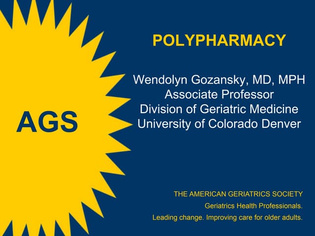 Polypharmacy in the elderly | PPT