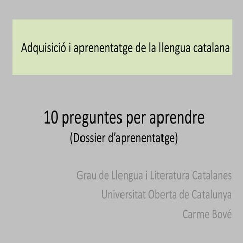 10 preguntes per aprendre | PPTX