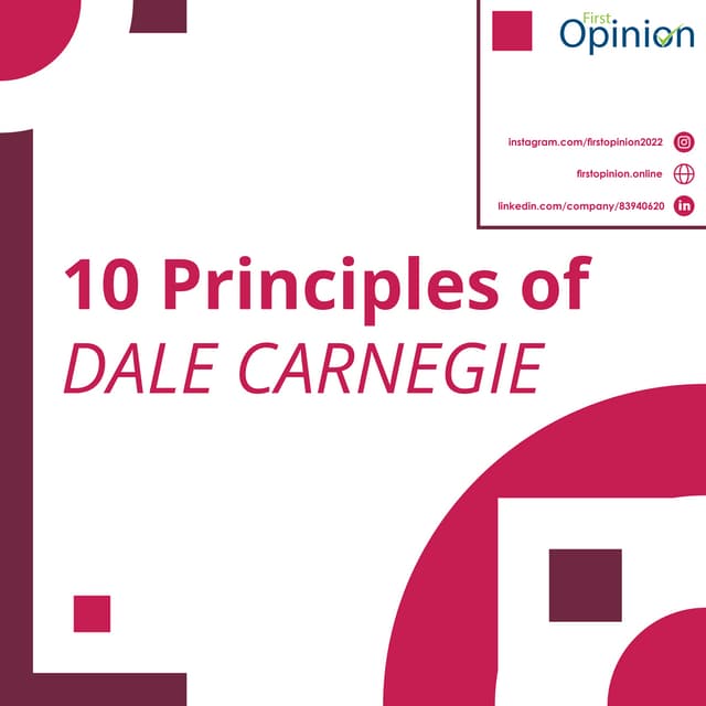 10 Principles of Dale Carnegie | PDF