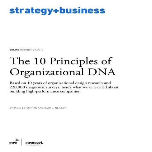 10 principles of organizational DNA | PDF