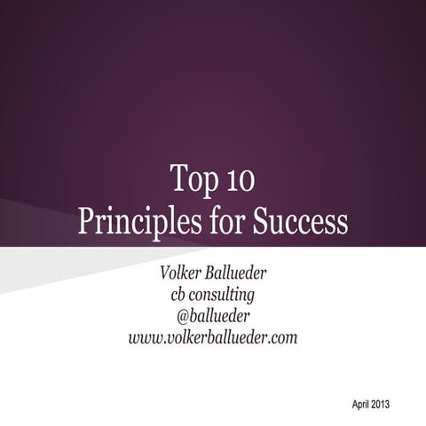 10 principles of success | PPT