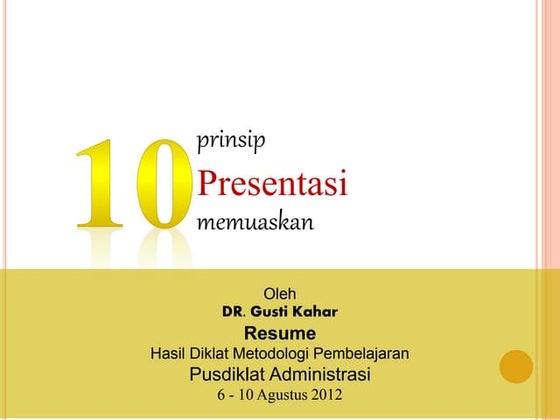 10 prinsip presentasi | PPT