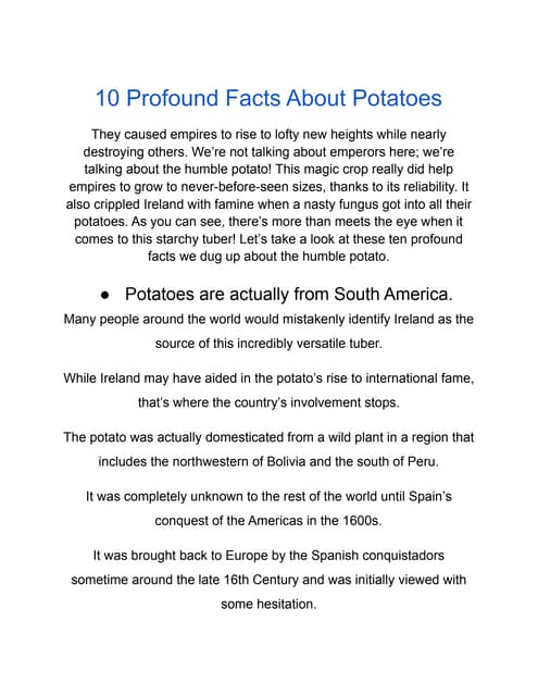 From Farm to Plate: Potato Chips | PPT