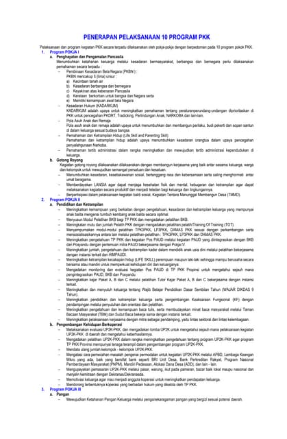 Contoh laporan pelaksanaan kegiatan 10 program pokok pkk | DOCX