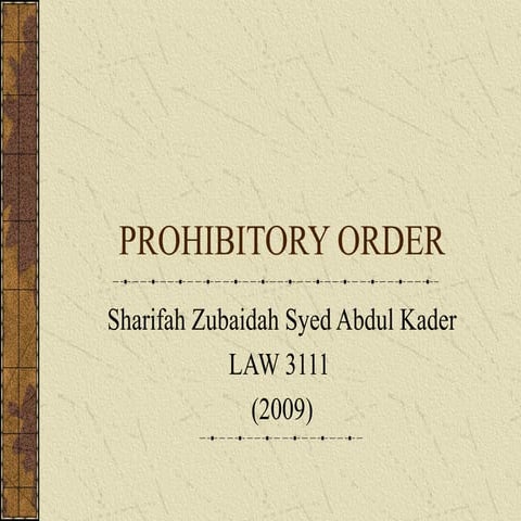 prohibitory order | PPT