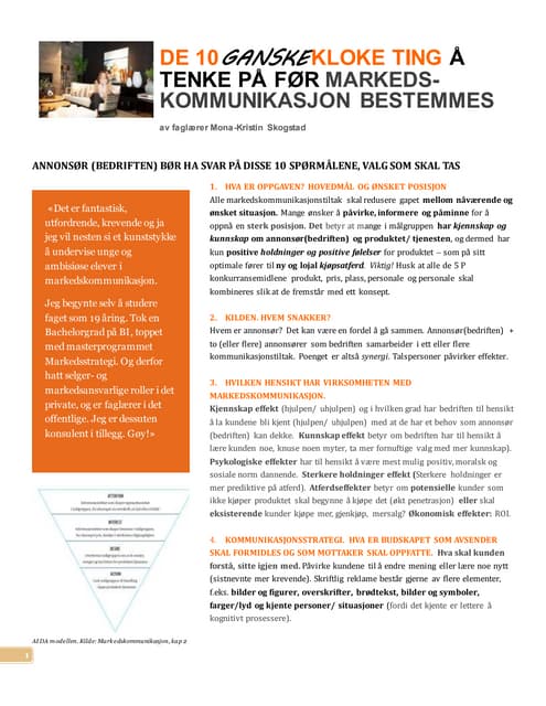 Kap 1 markedsføring og ledelse visjon 1 med utbroderinger mks | PPT