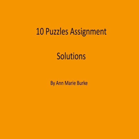 10 puzzle solutions | PPTX