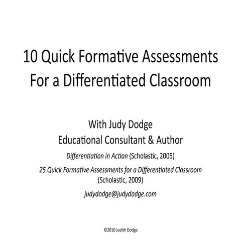 10 quick formative assessments | PPT