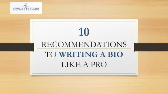 Writing a Bio | PPT