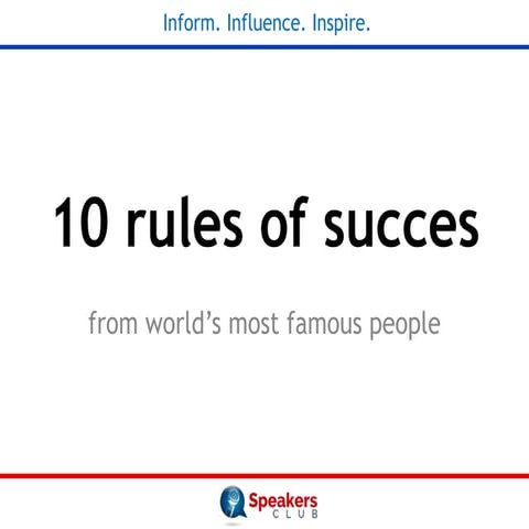 10 rules of success | PPT