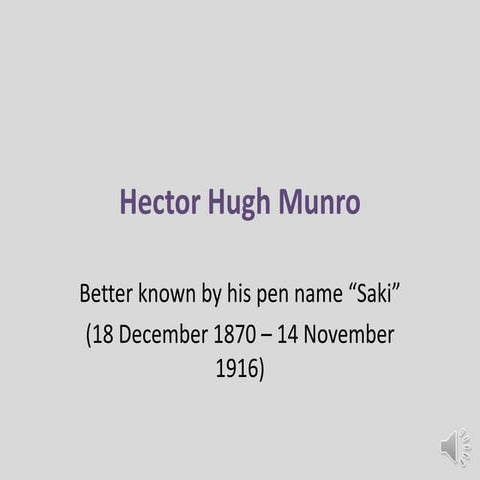 10saki narr hector hugh munro | PPTX