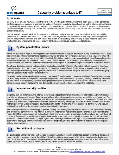 The Top Ten Insider Threats And How To Prevent Them | PDF