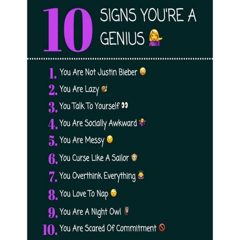 10 signs you are a genius | PDF