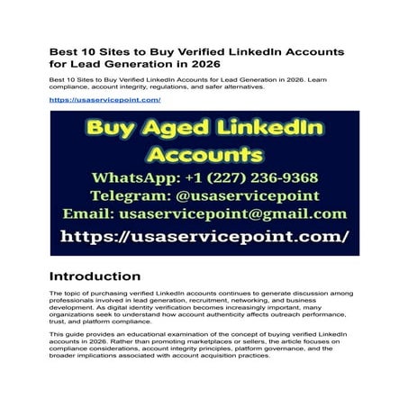 Verified 11 Platforms to Buy Verified LinkedIn Accounts for ...