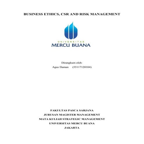10, sm, agus daman, hapzi ali, business ethics, csr, risk management , universitas mercu buana ...